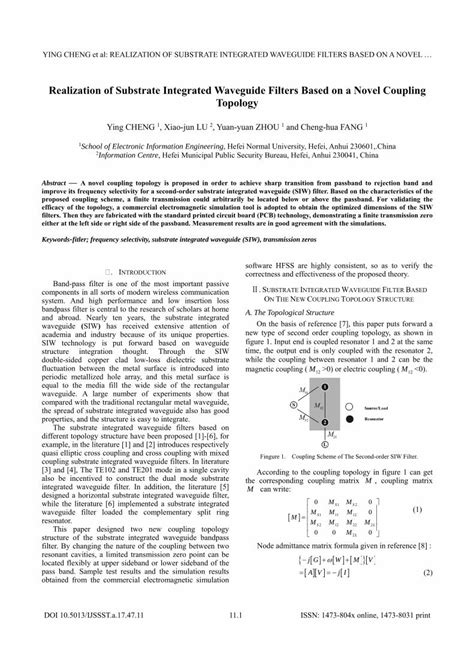 Pdf Realization Of Substrate Integrated Waveguide … Vol 17 No 47 Paper11 Pdfying