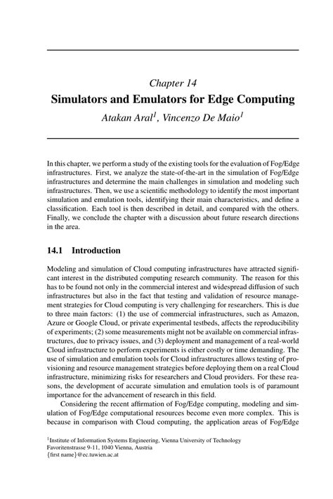 Pdf Simulators And Emulators For Edge Computing