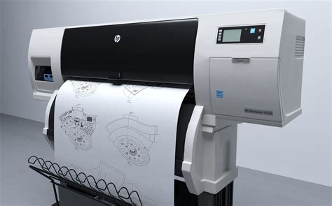 Hp Designjet T7100 Printer Plotter 3d Model Cgtrader