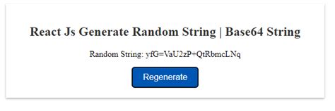 React Js Generate Random String