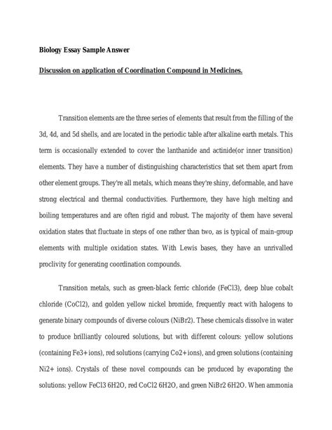 Application Of Coordination Compound In Medicines Biology Stpm Thinkswap