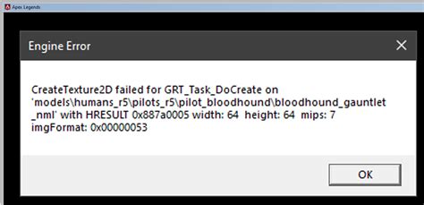 Crashing Because Of Texture R Apexlegends