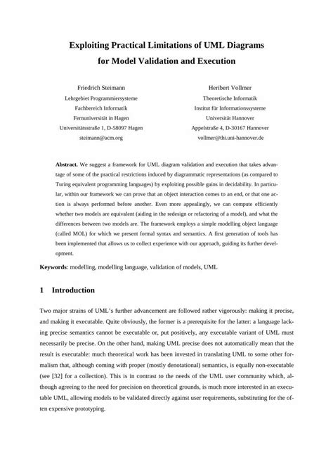 Pdf Exploiting Practical Limitations Of Uml Diagrams For Model