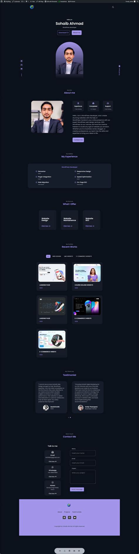 sohaib ahmad on linkedin website webdesign portfoliowebsite