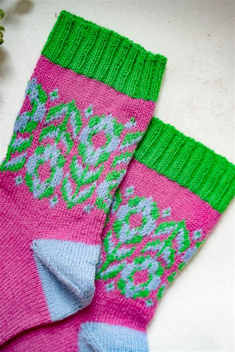 Psychedelic Posies Socks I Like Knitting