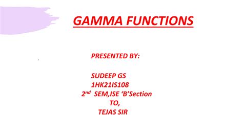Gamma Function Ppt