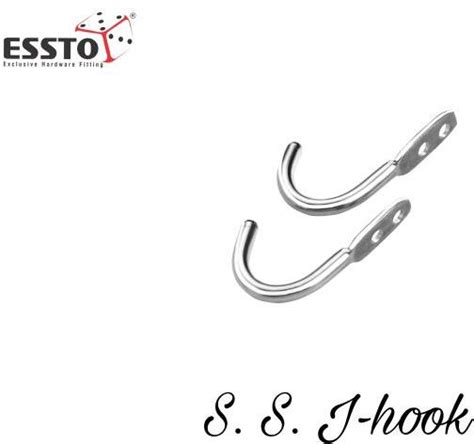 Fine Finish Stainless Steel 10 50gm J Hook For Home Industrial Kitchen Size 1inch 2 2 5