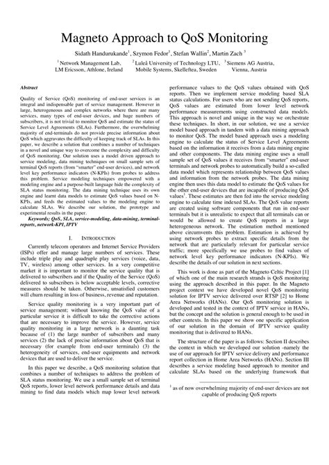 Pdf Magneto Approach To Qos Monitoring