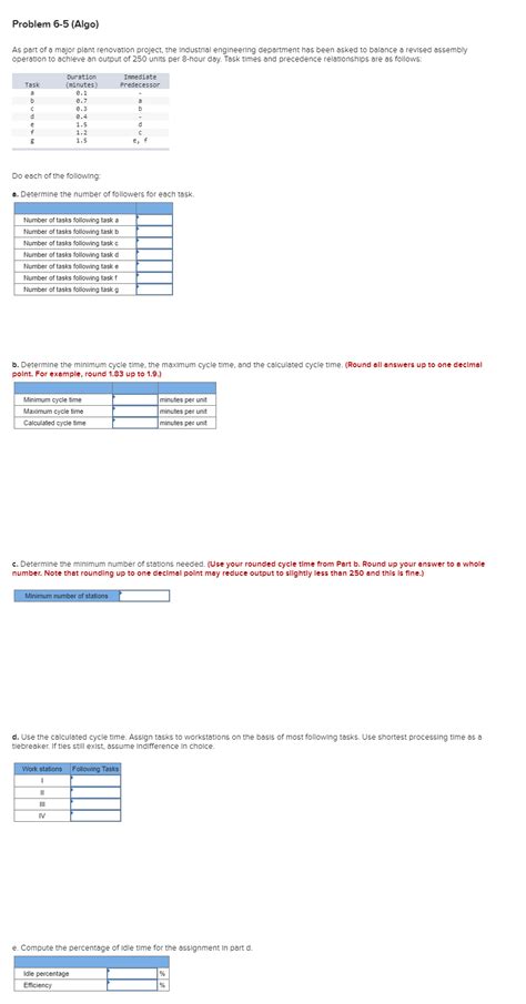 solved problem 6 5 algo as part of a major plant