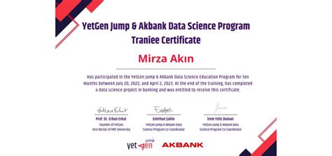 Mirza Akın On Linkedin Yetgen Jump And Akbank Data Science Program