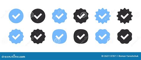 Verification Icons Verified Badge Verified Badge Profile Set Check Mark Icons Stock Vector
