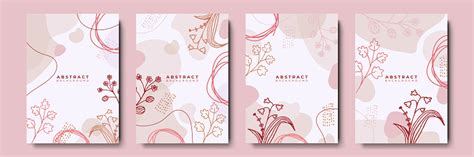 텍스트 꽃과 잎을위한 복사 공간이있는 간단한 현대 스타일의 벡터 디자인 템플릿 결혼식 초대 배경과 프레임 소셜 미디어 이야기 배경 화면 개념에 대한 스톡 벡터 아트 및 기타