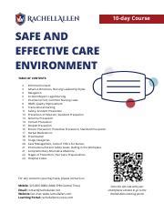 SECE 2022 LIVE Pdf 10 Day Course SAFE AND EFFECTIVE CARE ENVIRONMENT TABLE OF Course Hero