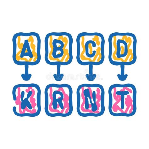 Cryptography Math Science Education Icon Doodle Illustration Stock