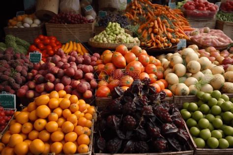 摊位上的新鲜水果高清图片下载 正版图片600048159 摄图网