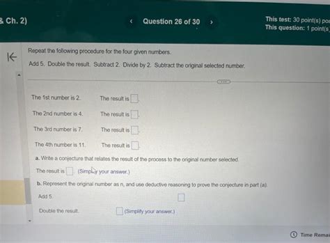 Solved Add 5 Double The Result Subtract 2 Divide By 2