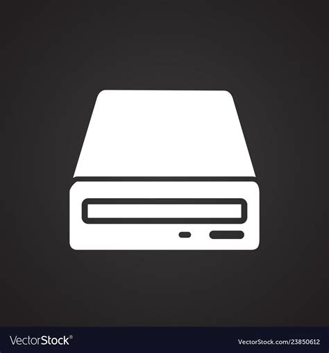 data storage device icon on black background vector image