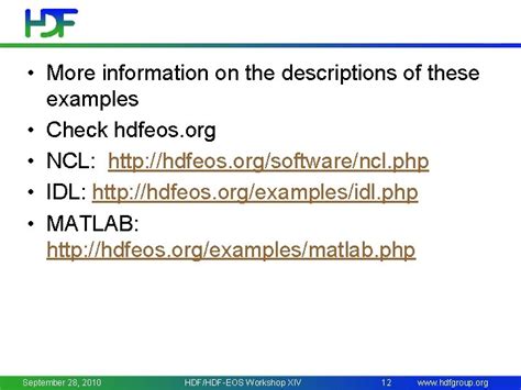 The Hdf Group Easy Access Of Hdf Data