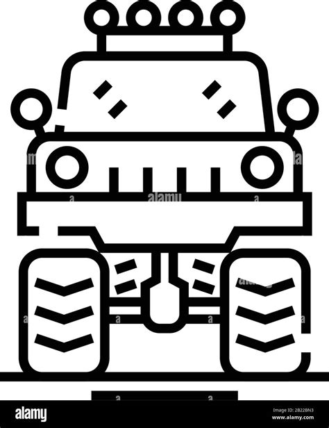 Jeep Type Line Icon Concept Sign Outline Vector Illustration Linear Symbol Stock Vector Image