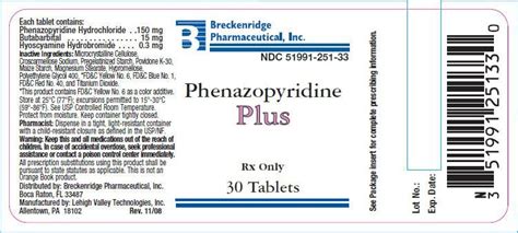 Phenazopyridine Plus Package Insert Prescribing Info