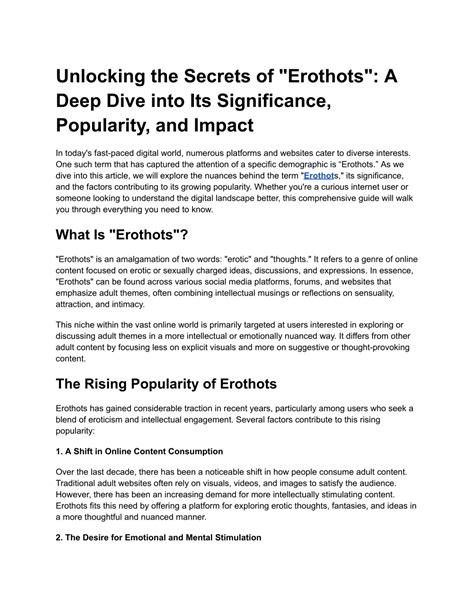 PPT - Unlocking the Secrets of _Erothots__ A Deep Dive into Its Significance, Popularity, and ...