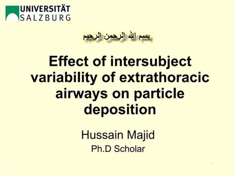 Effect Of Intersubject Variability Of Extrathoracic Airways On Particle