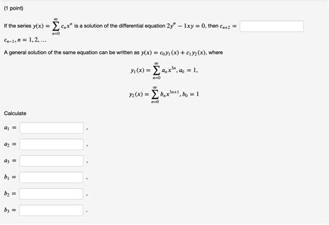 Solved If The Series Y X N Cnxn Is A Solution Of The Chegg Com