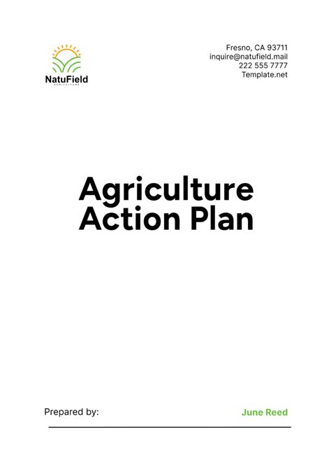 Free Agriculture Action Plan Template To Edit Online