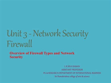 Network Security Firewall Basics Of Firewall PPT