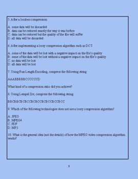 AP CSP Demystified Data Compression Exercises High Babe U3L5