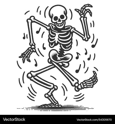 Dancing Skeleton Royalty Free Vector Image Vectorstock