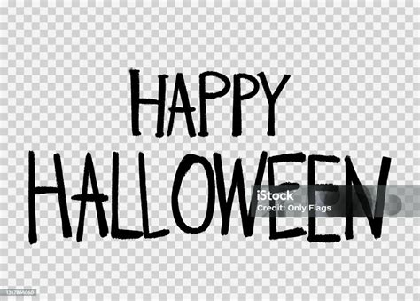 Png 또는 투명 한 배경에 고립 된 브러시 스타일행복 한 할로윈 텍스트 배너 텍스트에 대 한 빈 공간 포스터에 대 한 요소 템플릿 브로셔 온라인 광고 벡터 일러스트 Diy