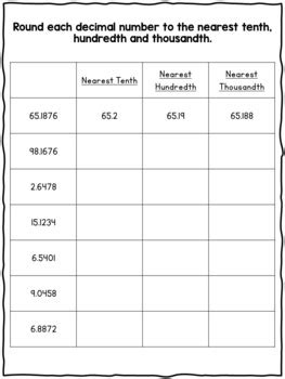 Estimation And Adding And Subtracting Decimals Workbook Rounding Decimals