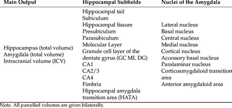 output volumes of the segmented subcortical structures download