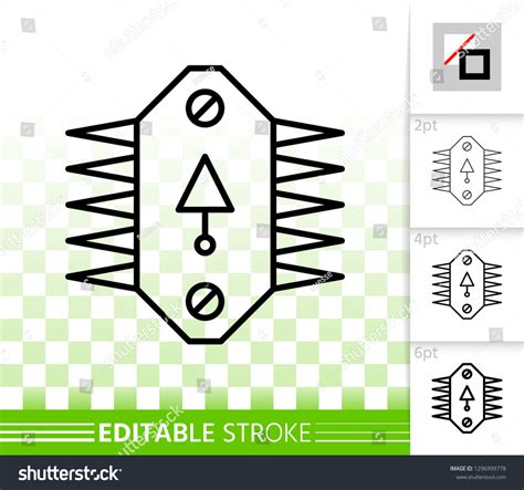 Microchip Thin Line Icon Outline Sign Stock Vector Royalty Free 1296999778 Shutterstock