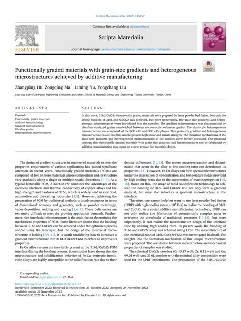 Pdf Functionally Graded Materials With Grain Size Gradients And