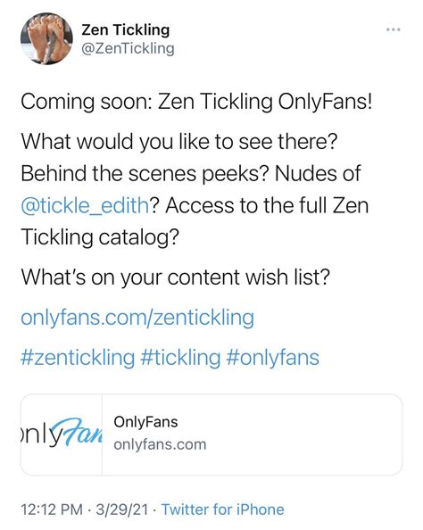Zen Tickling Onlyfans Coming Soon R Tickling