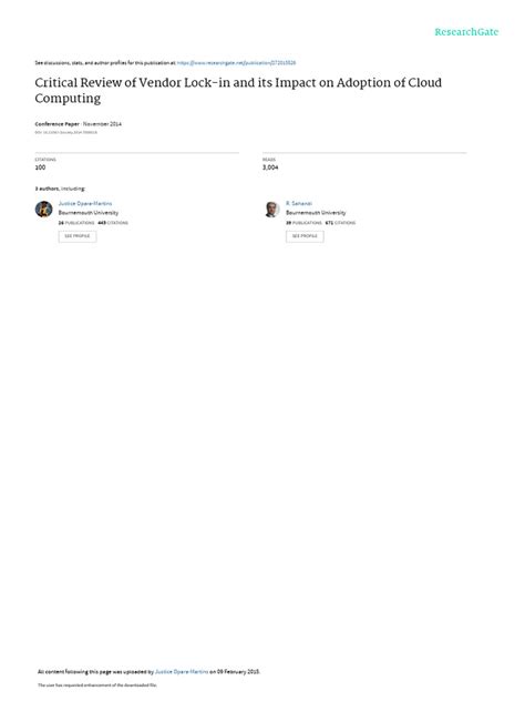 Critical Review Of Vendor Lock In And Its Impact On Adoption Of Cloud Computing Pdf Cloud