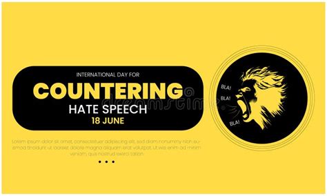 International Day For Countering Hate Speech Stock Vector
