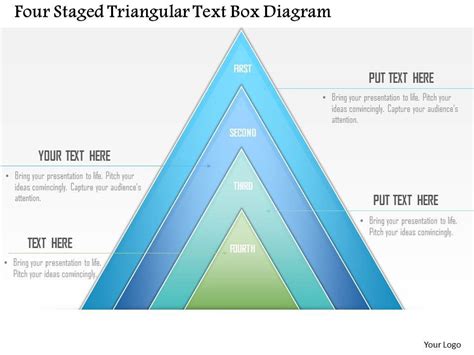 0115 Four Staged Triangular Text Box Diagram Powerpoint Template PowerPoint Shapes
