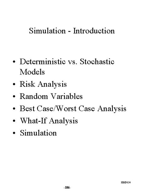 Simulation Introduction Deterministic Vs Stochastic Models Risk Analysis