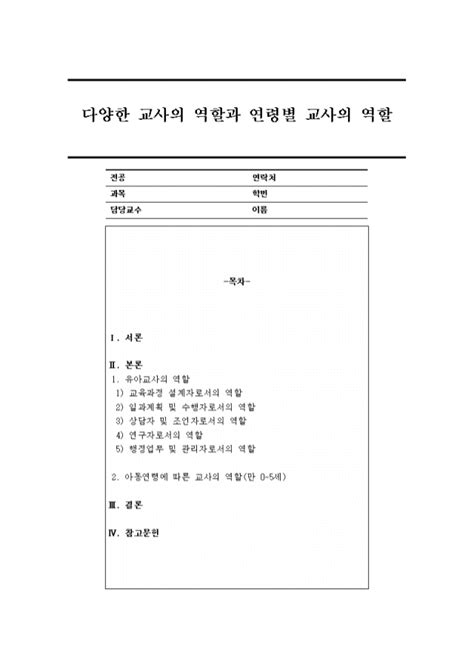 다양한 교사의 역할을 나열하고 보육 대상자의 연령에 따라 교사의 역할에 대해서 우선순위를 정하여 그 이유를 서술하고 내가 되고자 하는 교사의 모습을 기술하시오