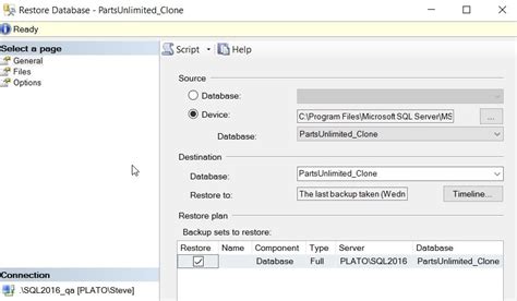 Backup And Restore Of A SQL Clone Redgate