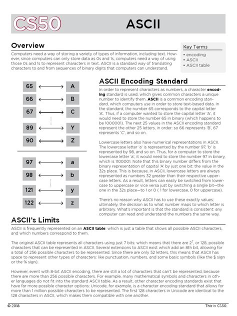 ascii pdf ascii character encoding
