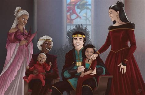 Jacaerys Velaryon Casado Con Baela Targaryen Y Sus Dos Hijos
