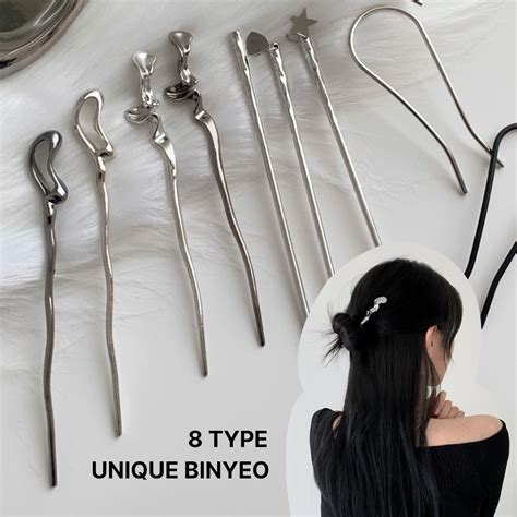 블루씨티 11비녀8종 메탈 유니크 진주 U자 컬러 올림머리 헤어 비녀 모음