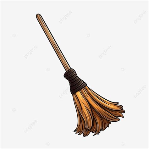 Doodle Broom Isolated Hand Drawn Witch S Broom Clip Art Vector