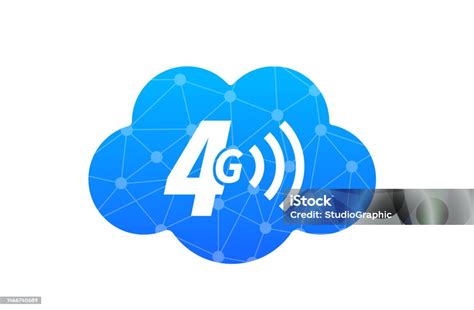 클라우드 4g 4g 신호 아이콘입니다 모바일 인터넷 클라우드 상점 온라인 5g 네트워크 전원 통신 표준 기술 개념입니다 사업 개념입니다 벡터 그림 5g에 대한 스톡 벡터