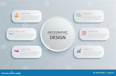 6 Data Infographics Tab Paper Index Template Vector Illustration Abstract Background Stock