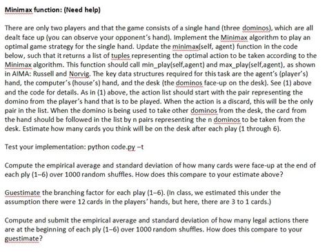 Solved Card Game With Dominoes Using Python Number Of Chegg